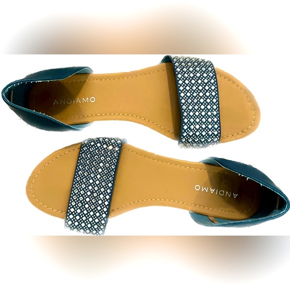 Andiamo | Shoes | Embellished Teal Sandals | Poshmark